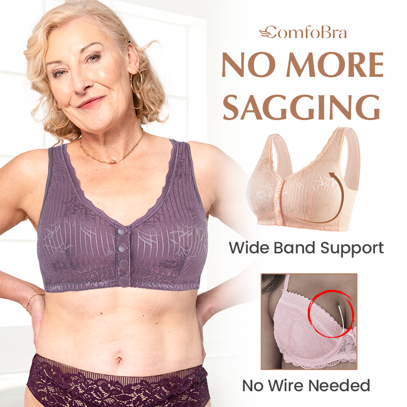 ComfoBra – Wireless Comfort Front Button Lace Bra – BraCharming